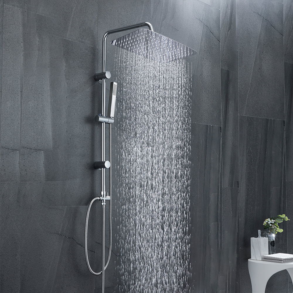 JOHO Edelstahl Duschsystem Duschset mit 92CM Duschstange Kopfbrause Ec – JOHO-EU