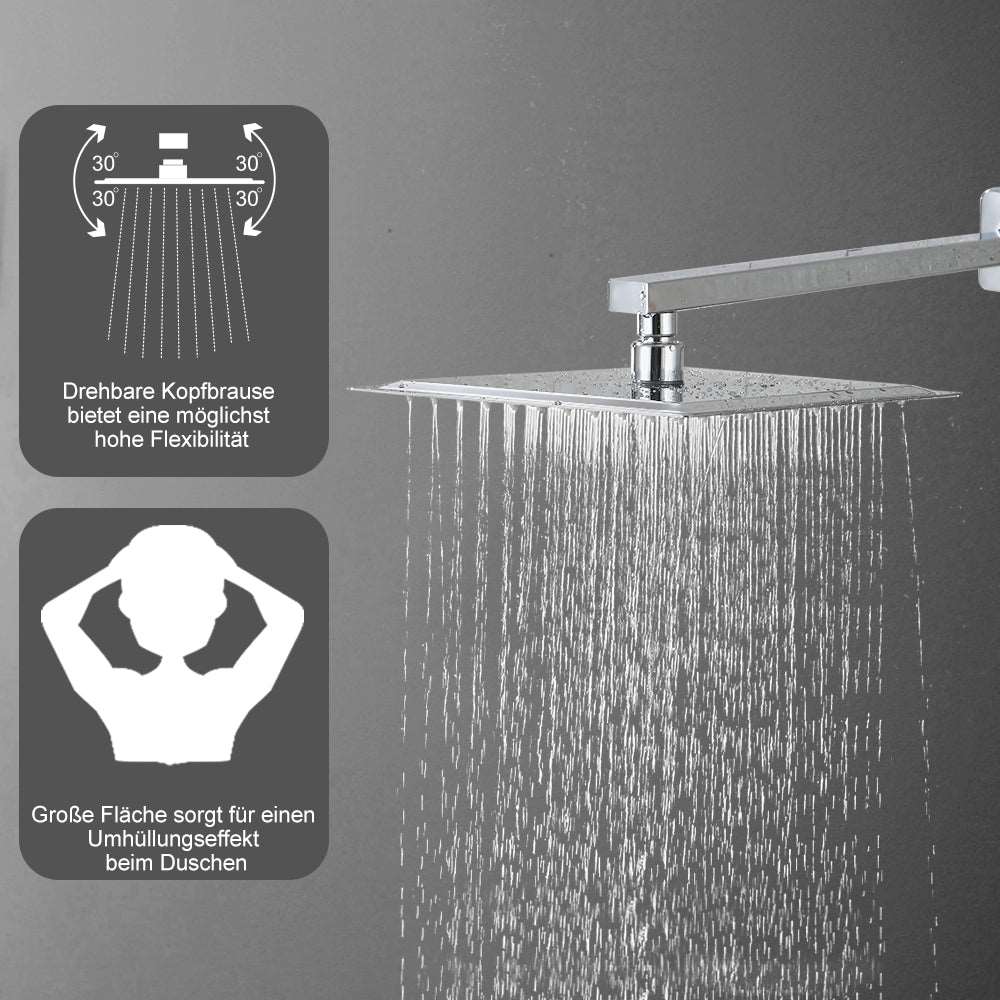 JOHO 304 Edelstahl Quadrat Regendusche Duschkopf Ecke Chrom – JOHO-EU